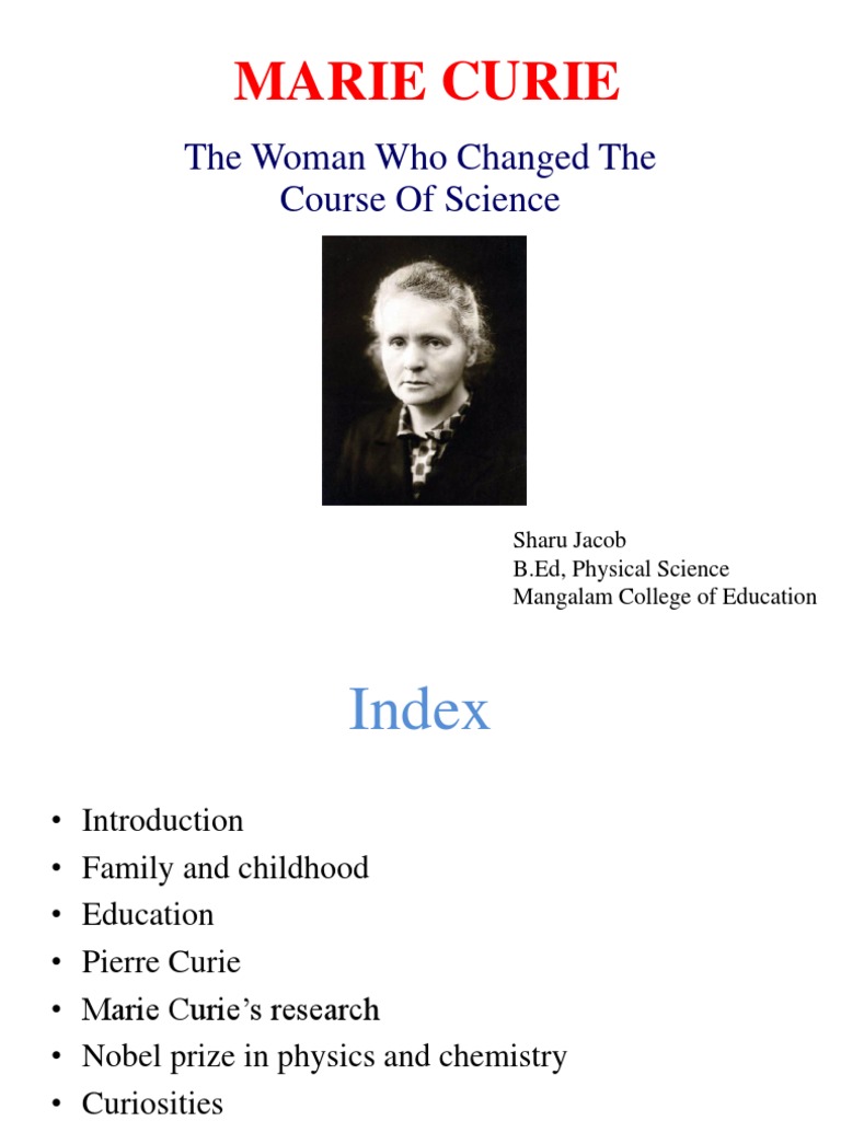 Marie Curie Final | Download Free PDF | Marie Curie | Chemistry