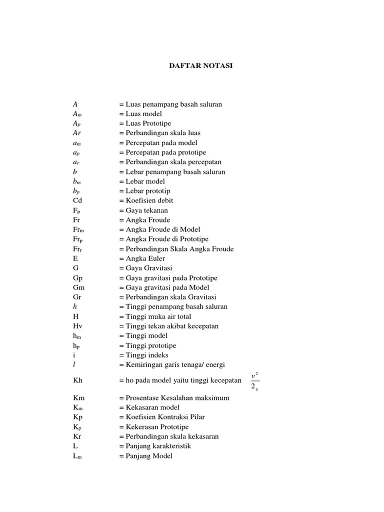 Daftar Notasi | PDF