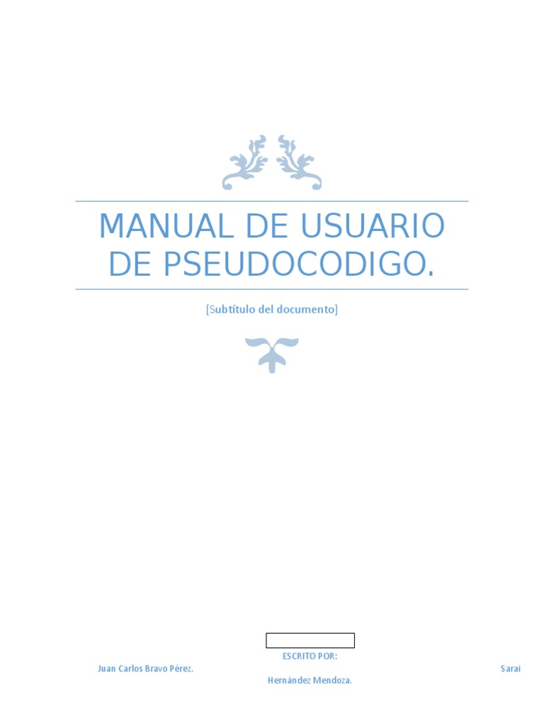 Manual de Usuario de Pseudocodigo | PDF | Programa de computadora | Programación