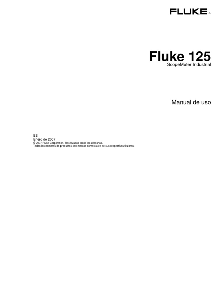Fluke-125 User Manual PDF | Descargar gratis PDF | Red de computadoras | Batería (electricidad)