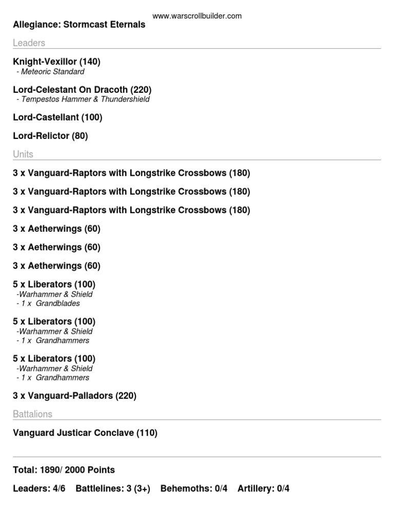 Stormcast Eternals Army List Guide | PDF