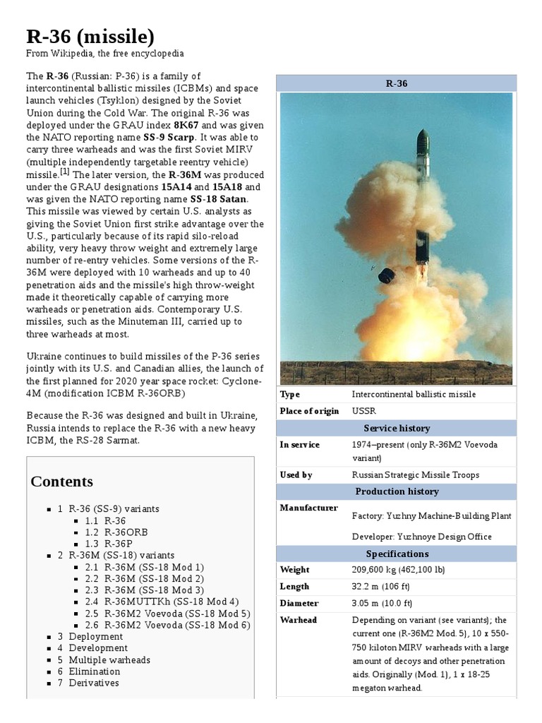 R 36 (Missile) | PDF | Rockets And Missiles | Aerospace Engineering
