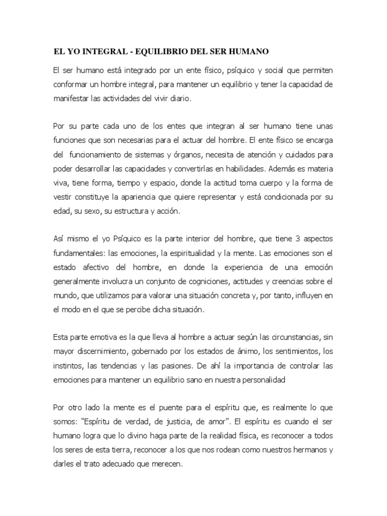 El Yo Integral | PDF | Psique (psicología) | Mente