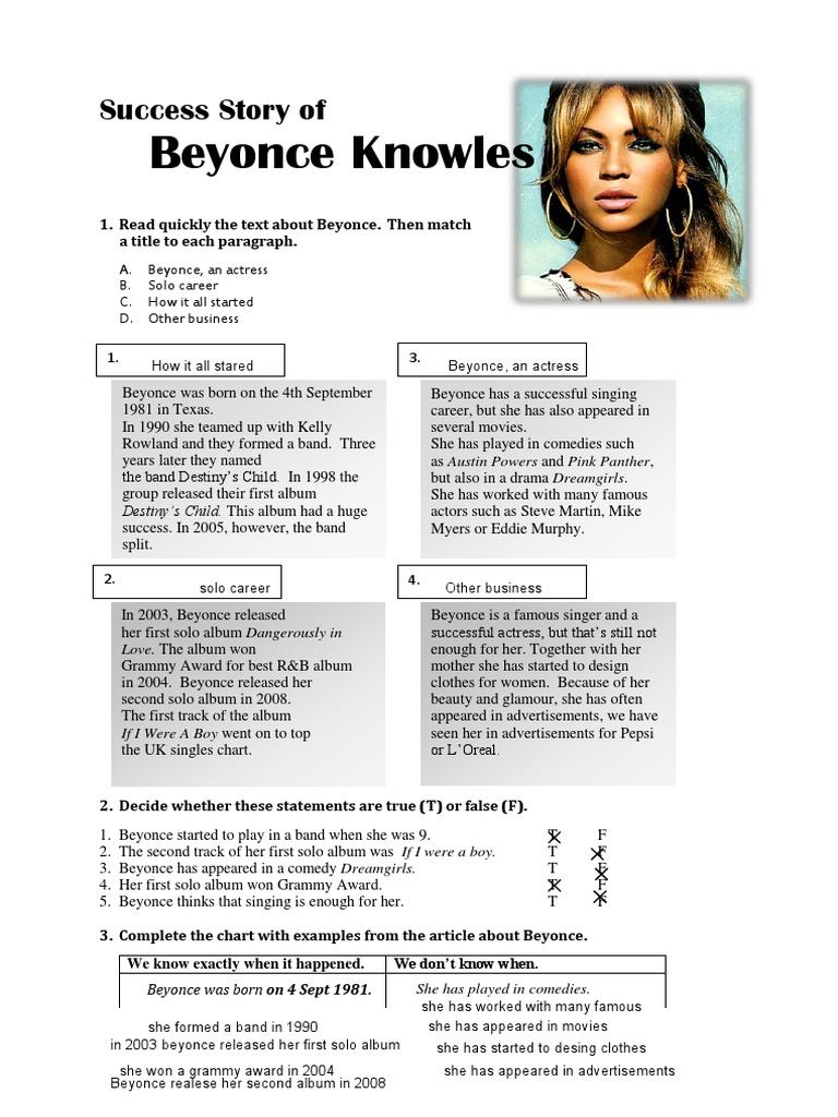 Beyonce Knowles: Success Story of | PDF | Beyoncé | Contemporary R&B