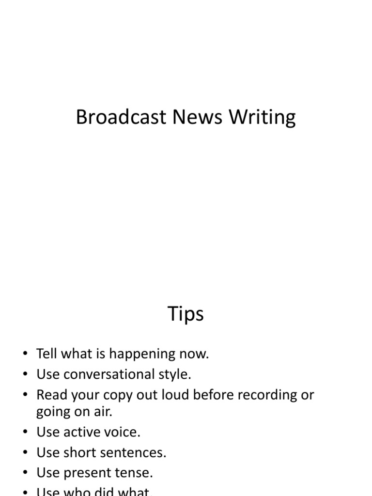 Broadcast News Writing Essentials | PDF | Broadcast Journalism | News ...