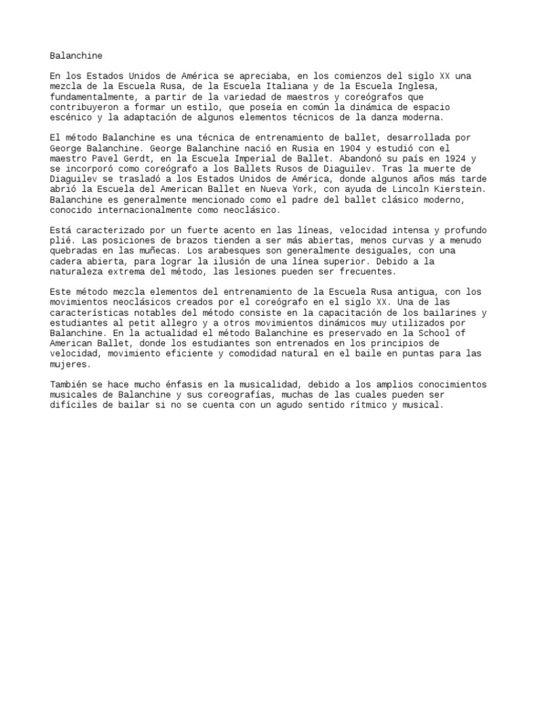 Método Balanchine | PDF