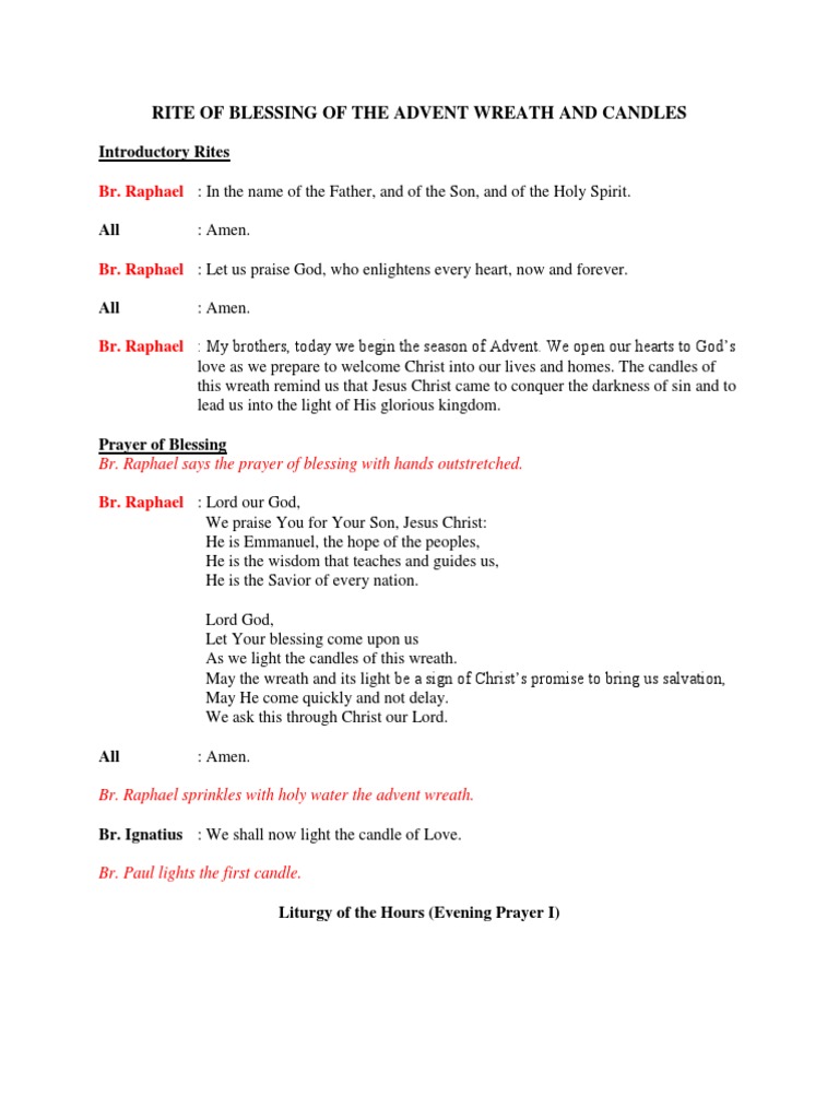 Rite of Blessing of The Advent Wreath and Candles | PDF