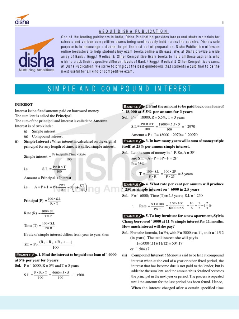 Simple and Compound Interest - SSC - CDS | PDF | Compound Interest ...