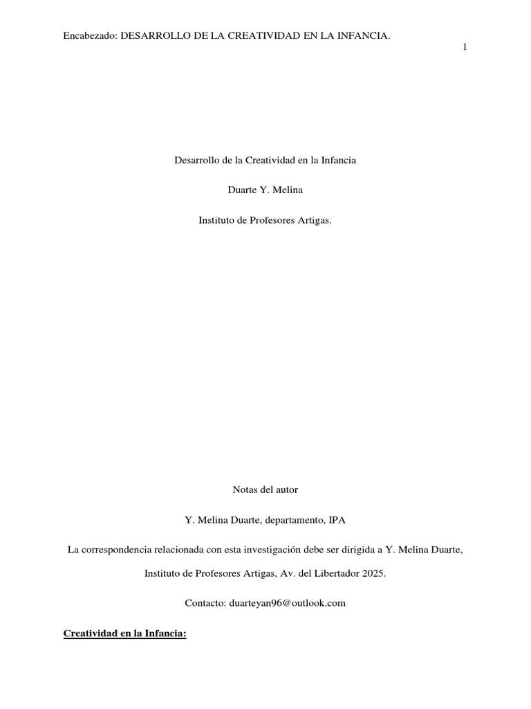 Portada Según Normas APA | PDF | Creatividad | Autoestima