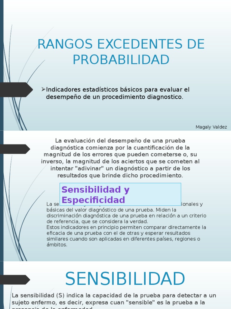 Rangos Excedentes de Probabilidad | PDF | Sensibilidad y especificidad ...