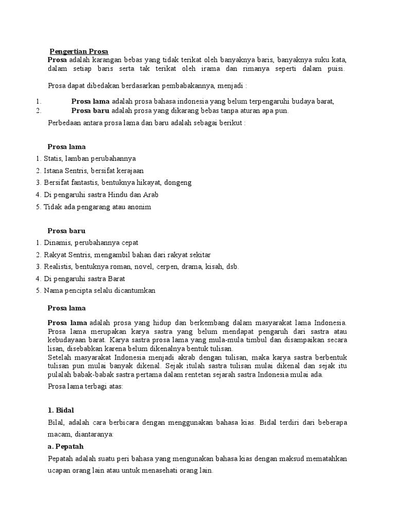 Pengertian Prosa | PDF