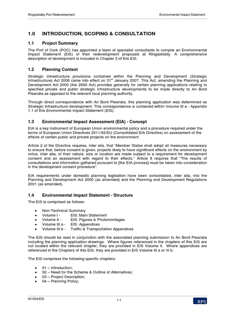1.0 Introduction, Scoping & Consultation | PDF | Environmental Policy ...