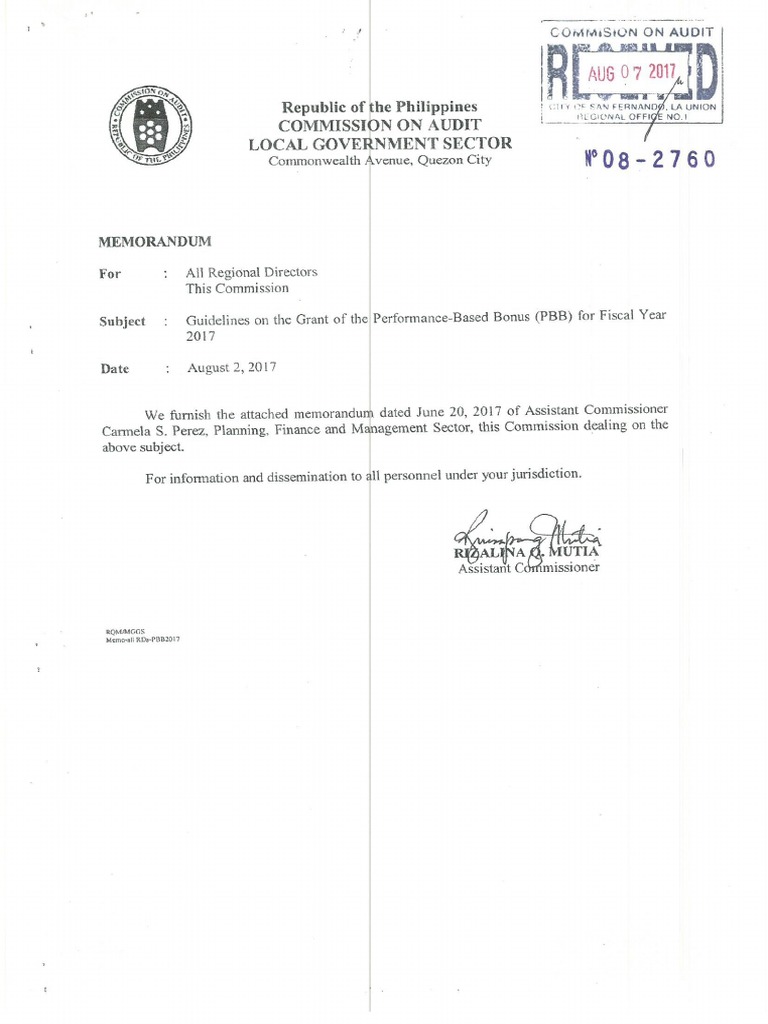 Guidelines on the PBB for FY 2017