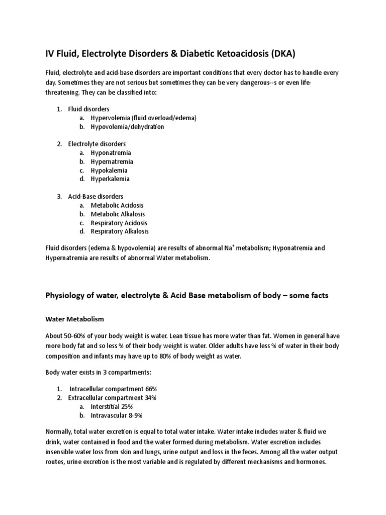 1 - IV Fluid Electrolytes and DKA Introduction 251014 | PDF ...