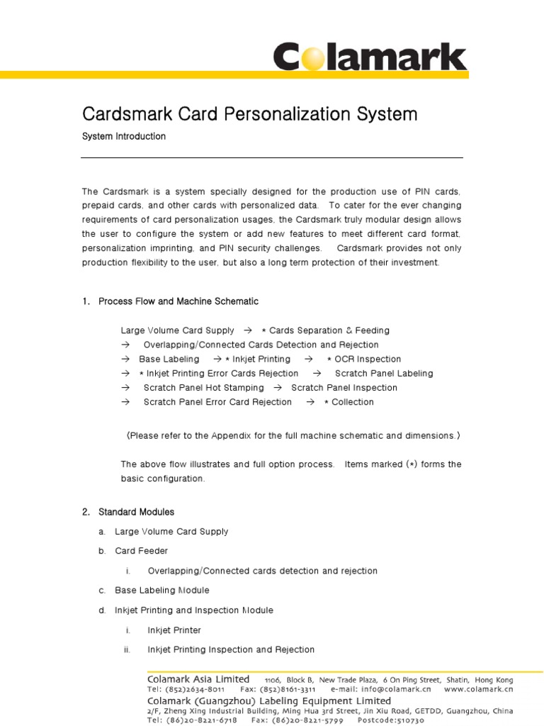 Cardsmark Card Personalization System | Download Free PDF | Printer ...