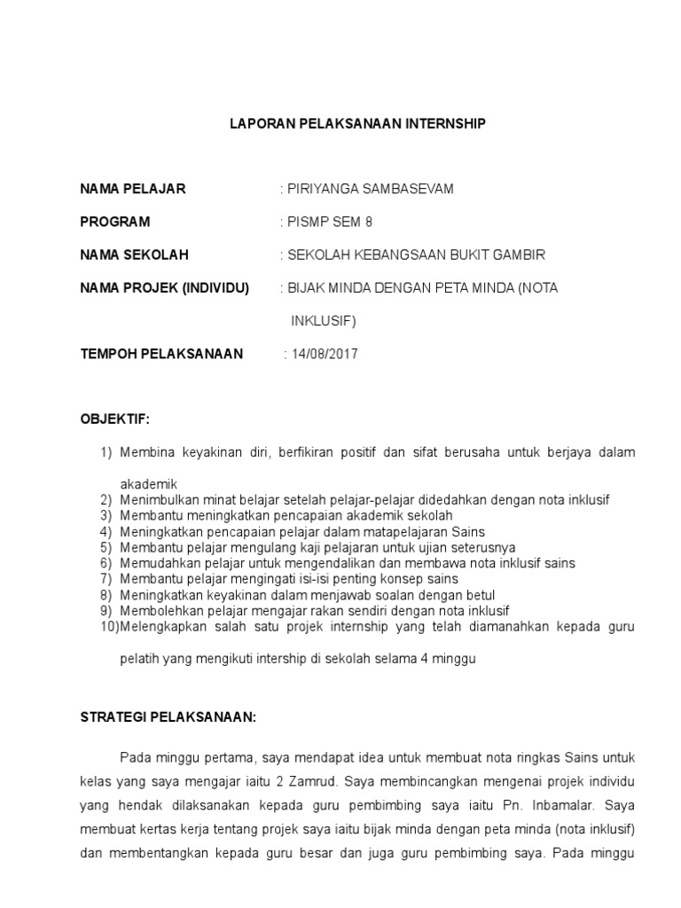 Laporan Nota Inklusif | PDF