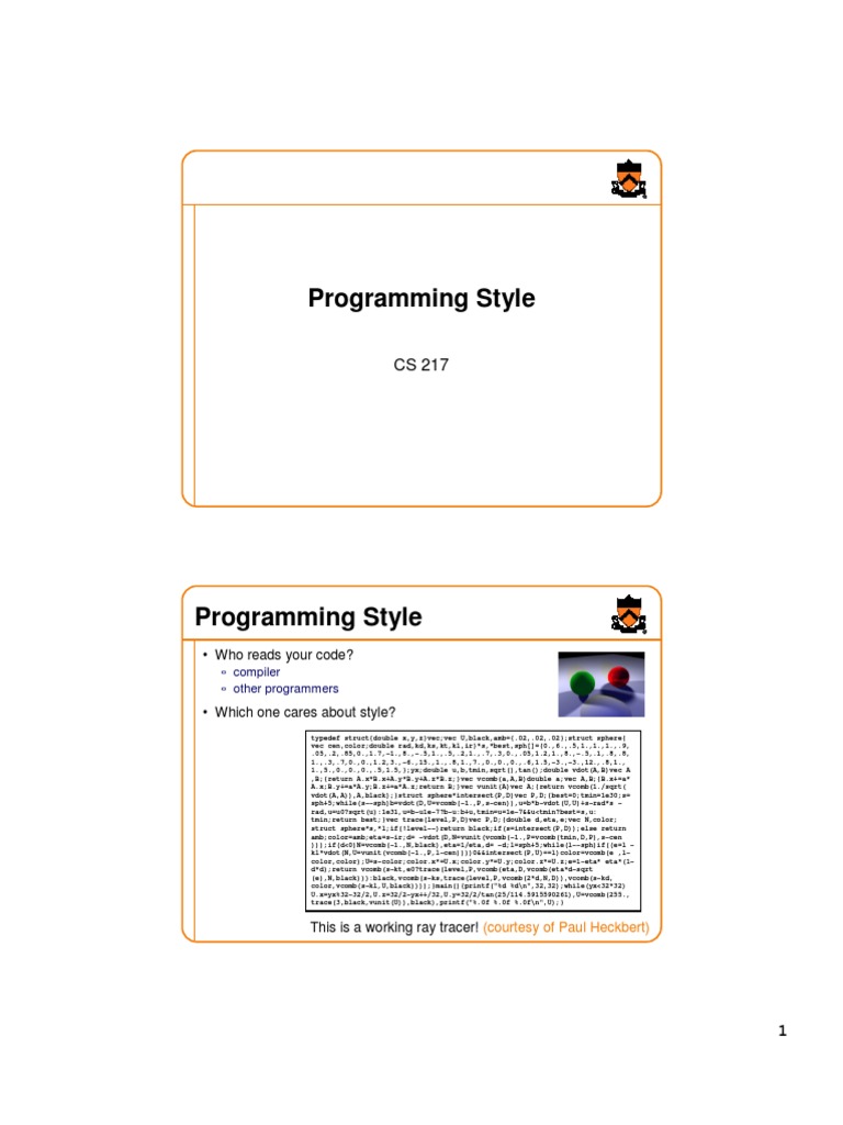 Programming Style Optimization | PDF | Scope (Computer Science) | Parameter (Computer Programming)