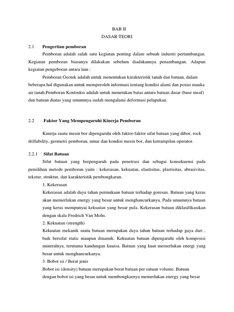 Dasar Teori Pemboran | PDF