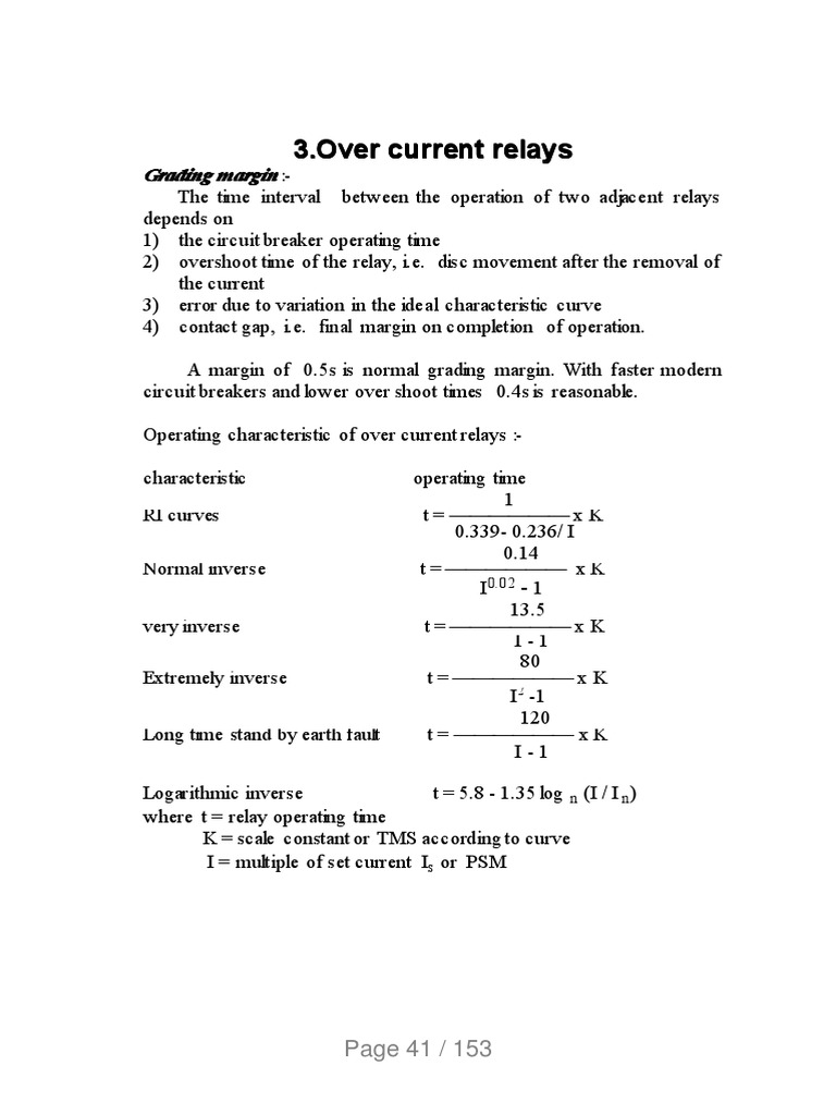 Overcurrent Relay Pdf Pdf Relay Fuse Electrical