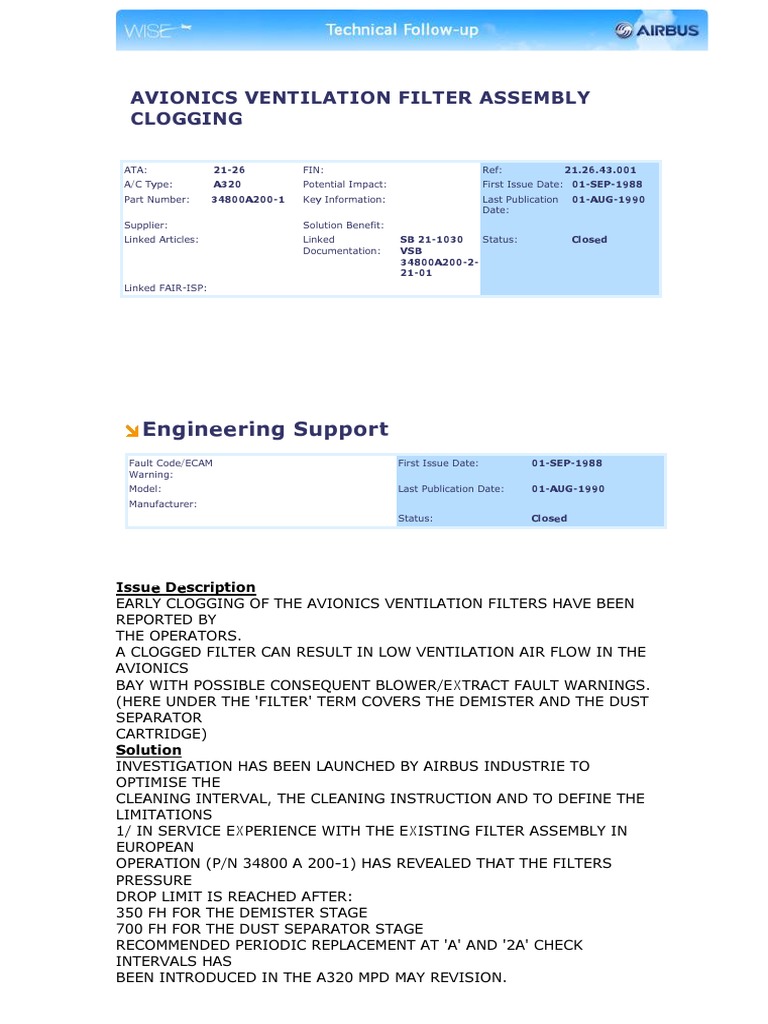 Avionics Ventilation Filter | PDF | Ventilation (Architecture) | Aviation