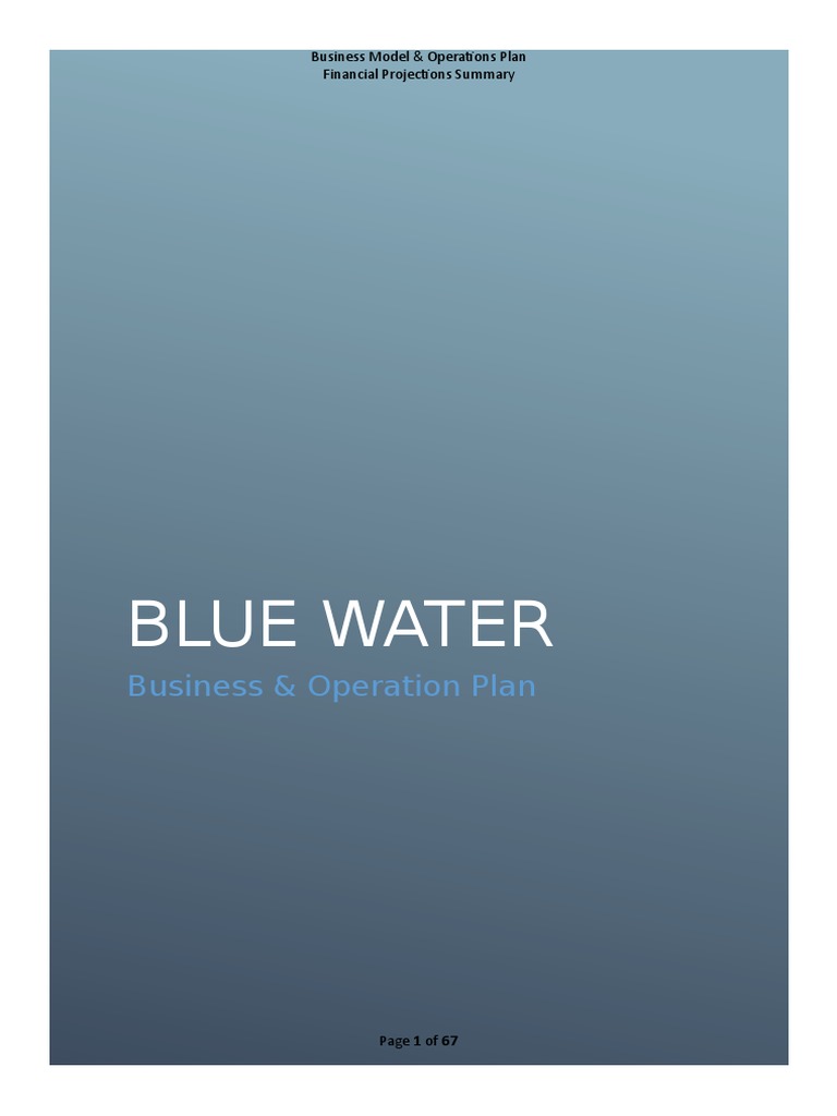 Blue Water Business Plan | PDF | Brand | Water Resources