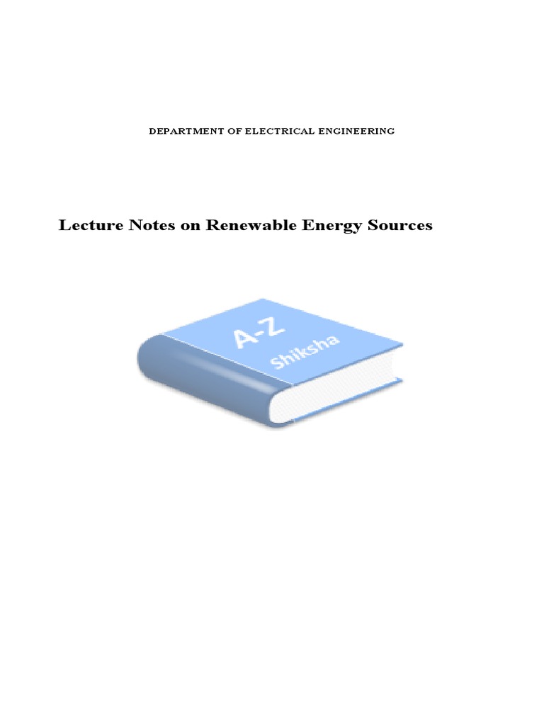 Renewable Energy Lecture Notes | PDF | Exhaust Gas | Greenhouse Effect