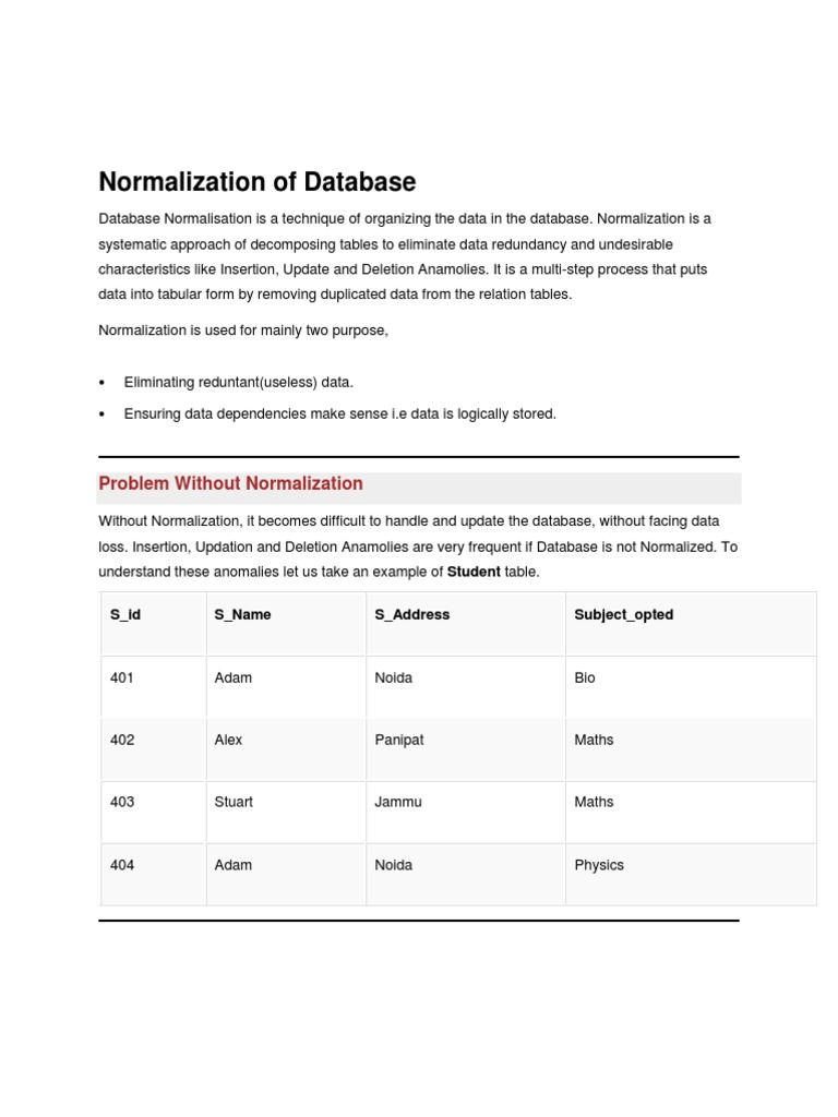 Normalisation Data | PDF | Databases | Information Management Normalisation Data | PDF | Databases | Information Management
