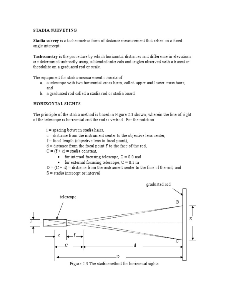 Stadia Method in Surveying Techniques | PDF | Electromagnetic Radiation ...