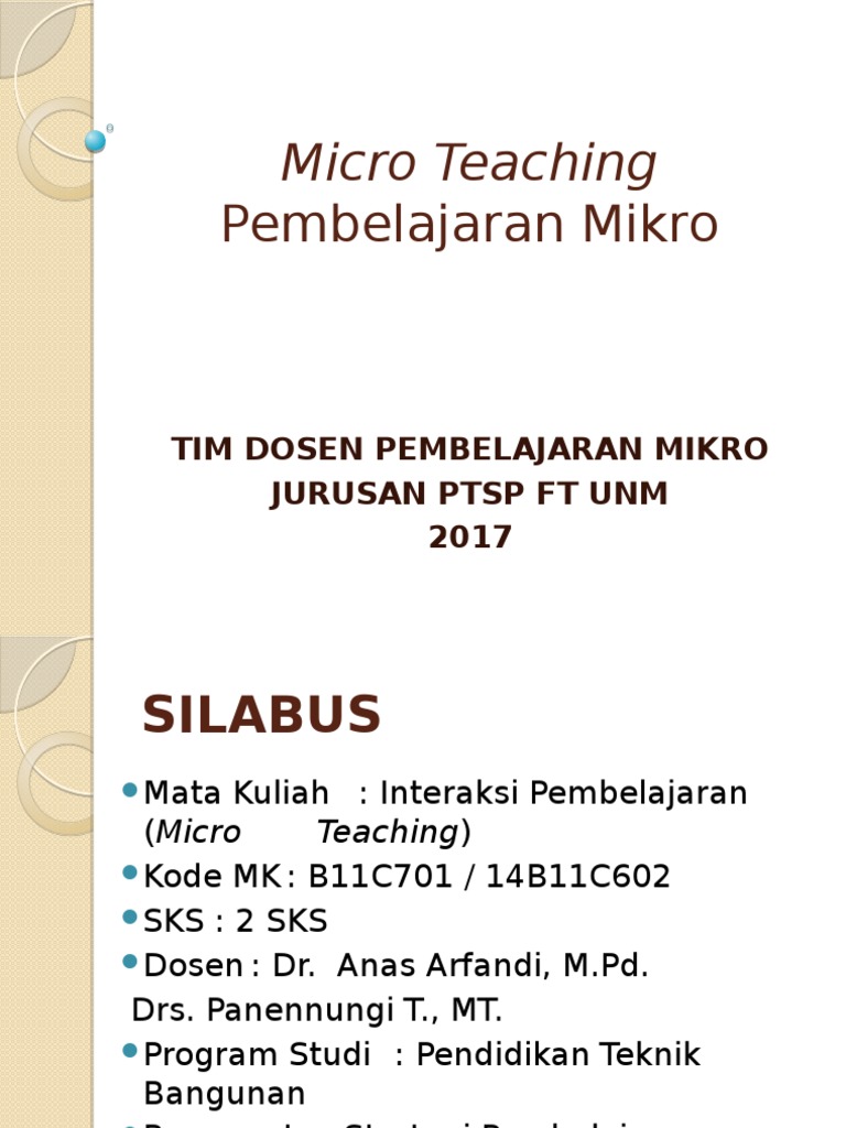 Silabus Dan Materi Mikro Teaching | PDF | Karier & Perkembangan