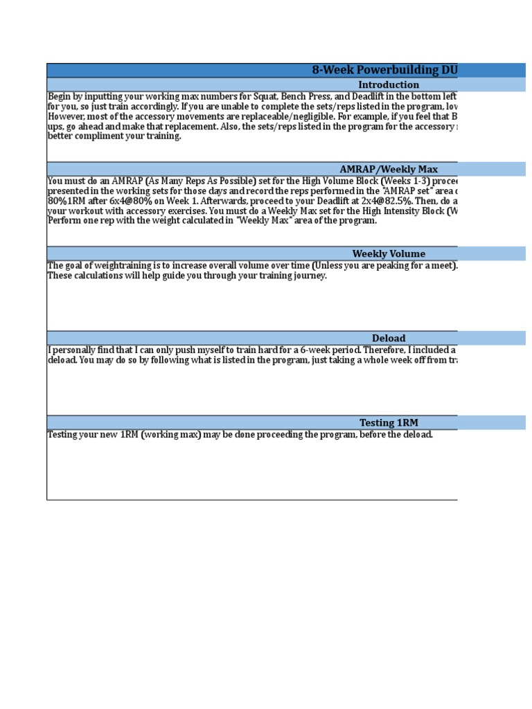 8-Week Powerbuilding Program Guide | PDF | Individual Sports | Athletic Sports