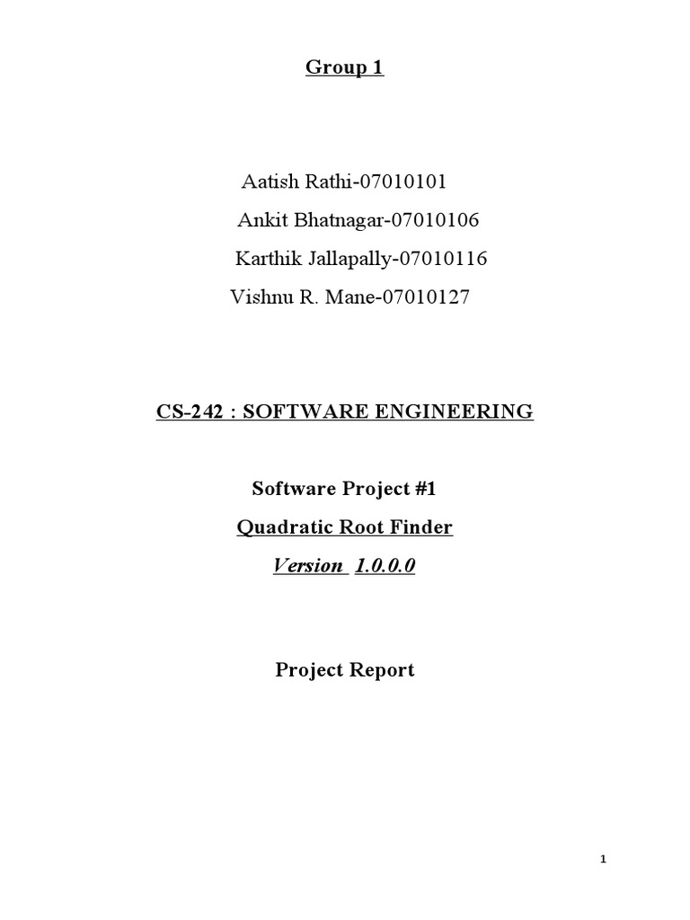 Group 1: Aatish Rathi-07010101 Ankit Bhatnagar-07010106 Karthik ...
