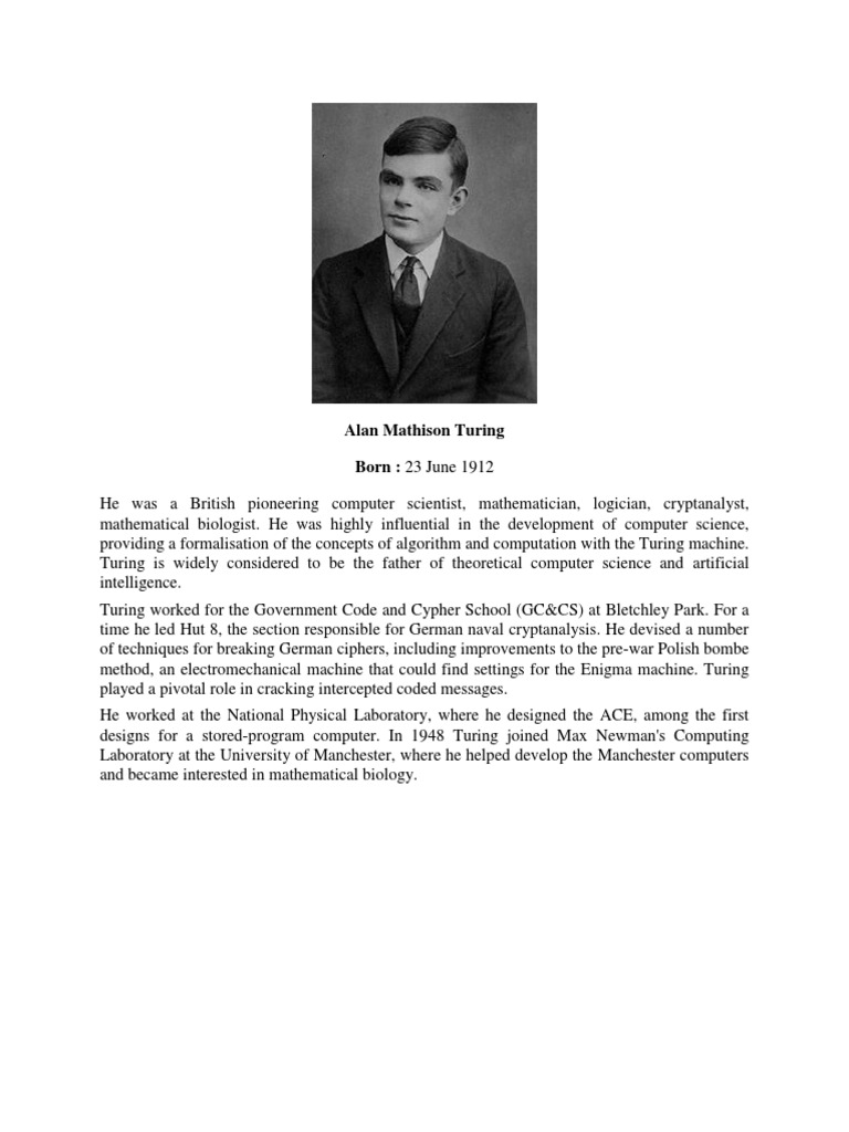 Alan Mathison Turing | PDF