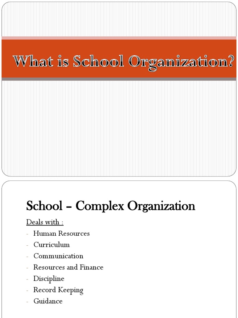 What Is School Organization | PDF | Teachers | Leadership