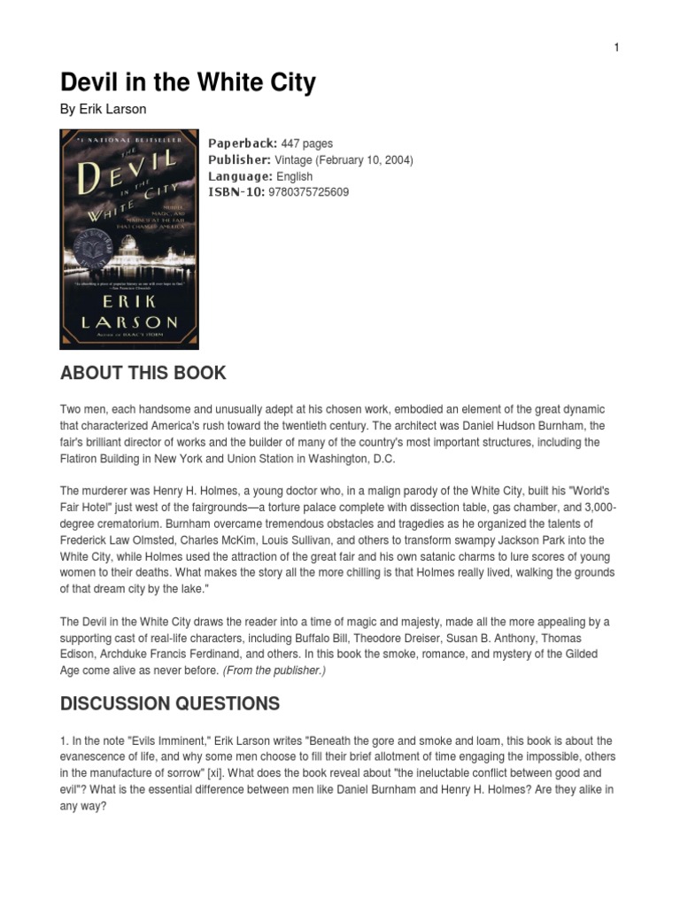 Devil in the White City Overview | PDF
