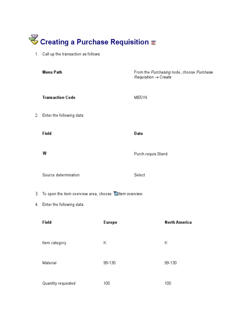 Creating A Purchase Requisition: Menu Path | Download Free PDF | Computer Data | Computing