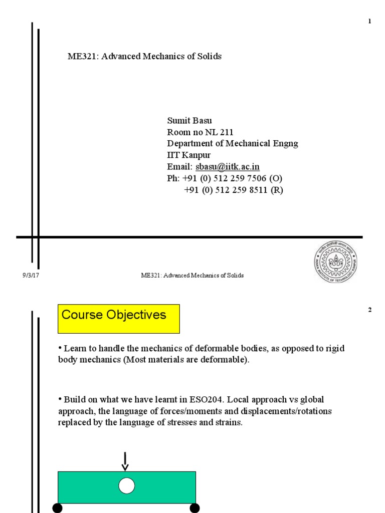 9/3/17 ME321: Advanced Mechanics of Solids | PDF | Tensor | Space
