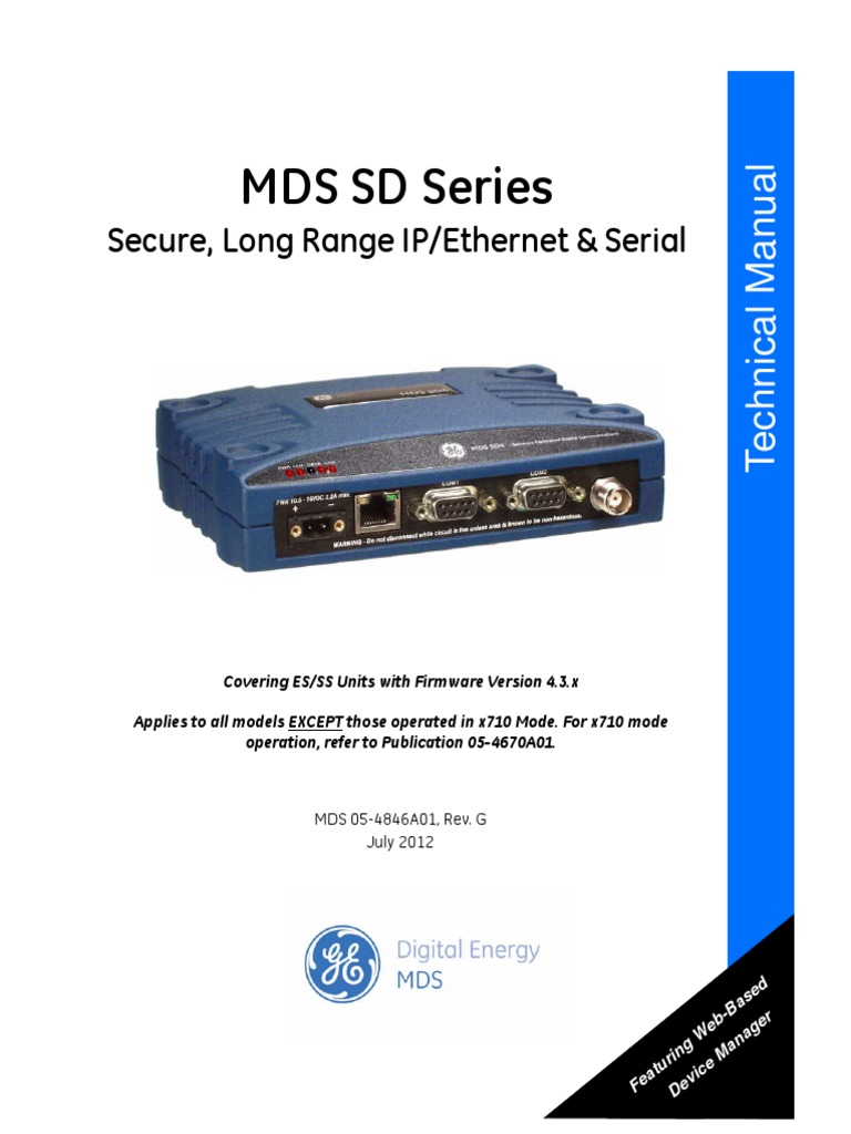 SD Tech Manual 05-4846A01-G | PDF | Computer Network | Electrical Connector