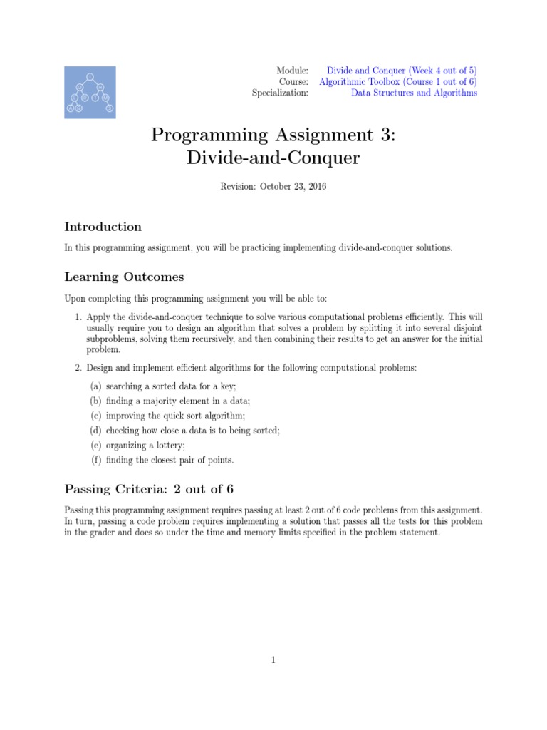 03 Divide and Conquer Problems 20161023 | PDF | Time Complexity | Algorithms