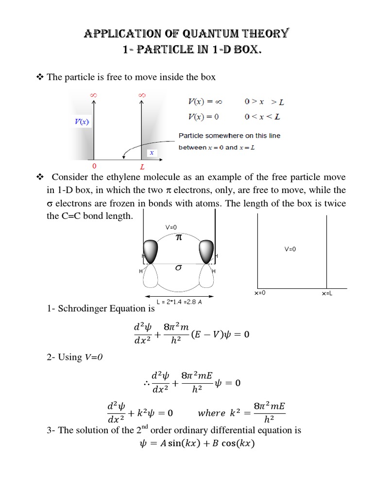 09 Particle in 1-D Box PDF | PDF | Wave Function | Energy Level