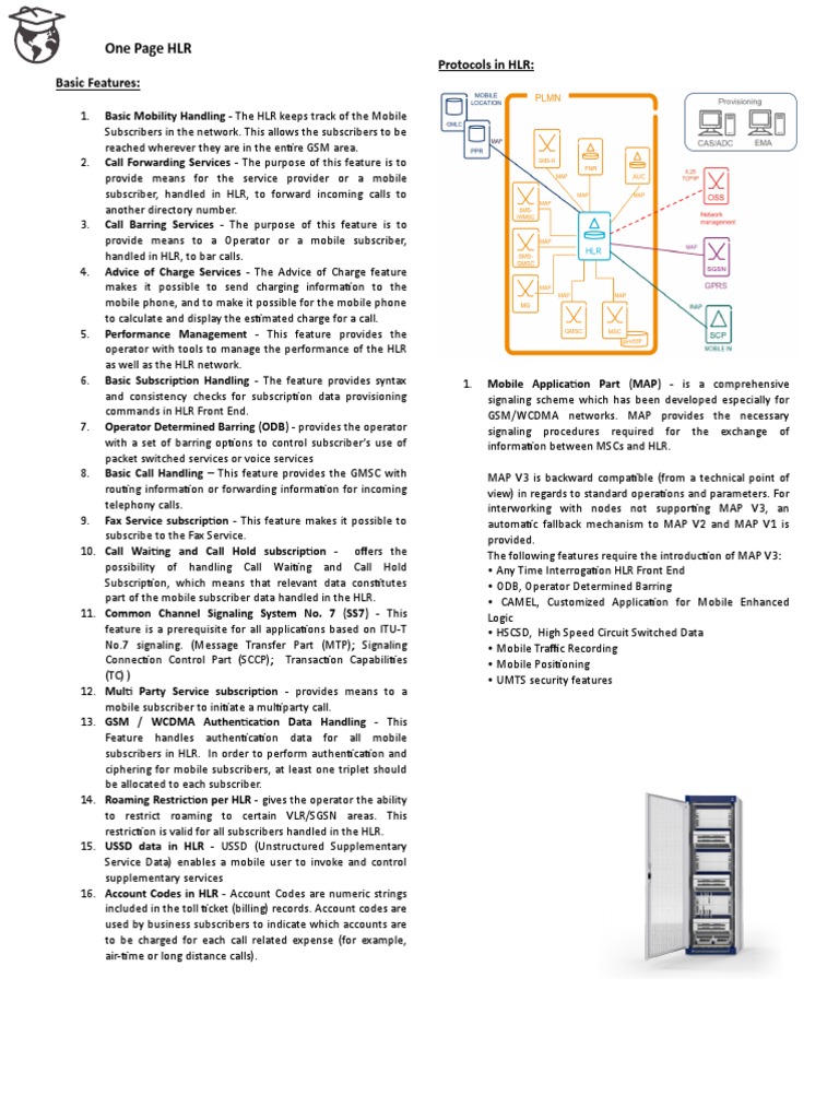 One Page HLR: Basic Features: Protocols in HLR | PDF | Mobile Phones ...