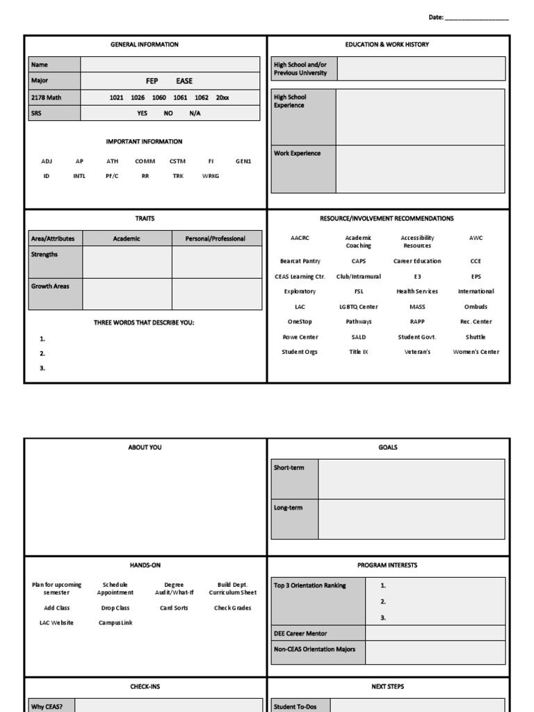 Fepease First Meeting Sheet | PDF