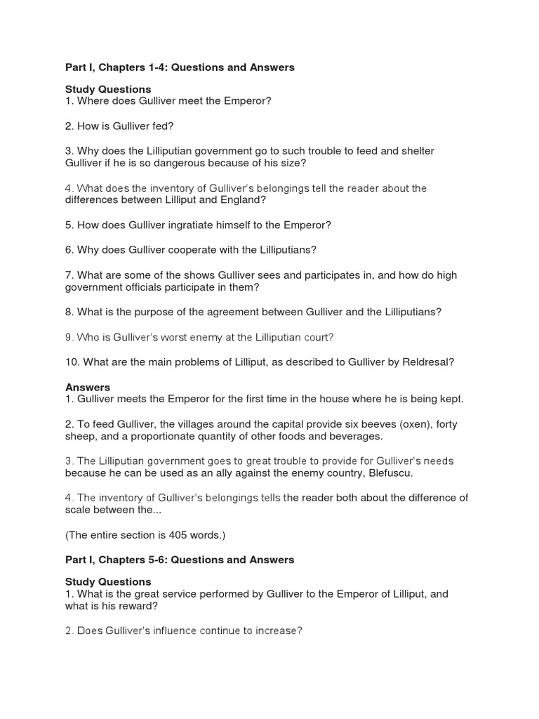 Part I, Chapters 1-4: Questions and Answers Study Questions | PDF