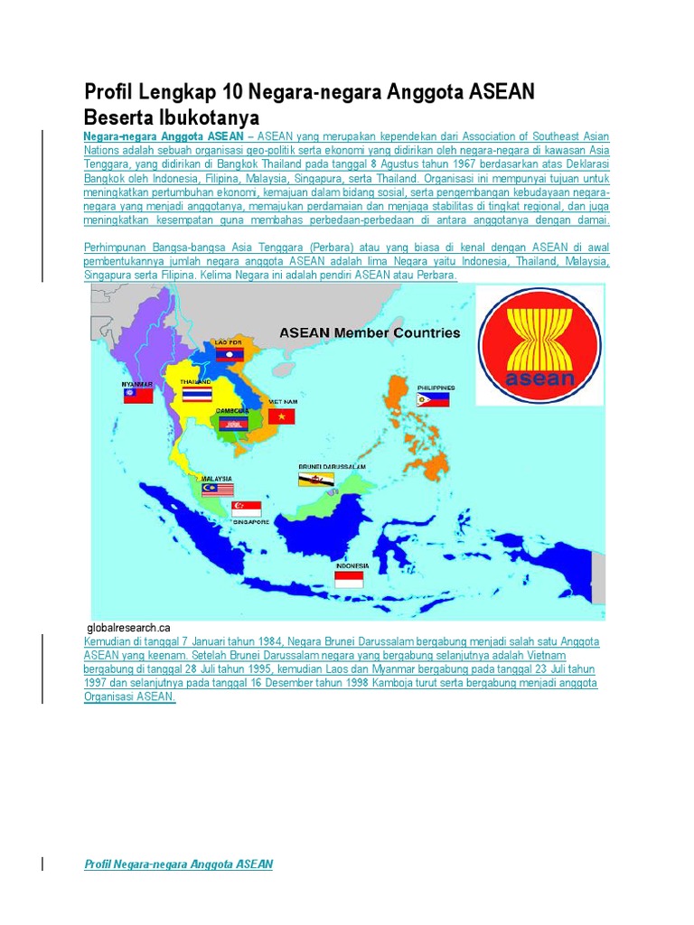 Profil Lengkap Negara Anggota ASEAN | PDF