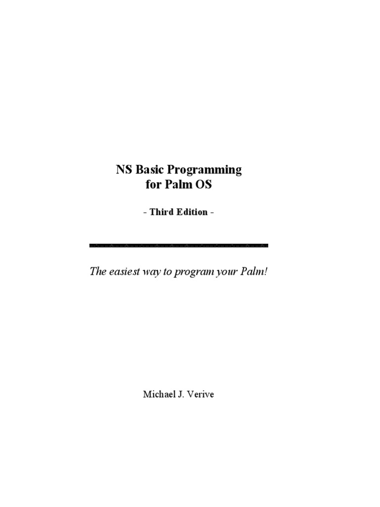 NS Basic Programming For Palm OS (Third Edition) | PDF | Graphical User Interfaces | Operating ...
