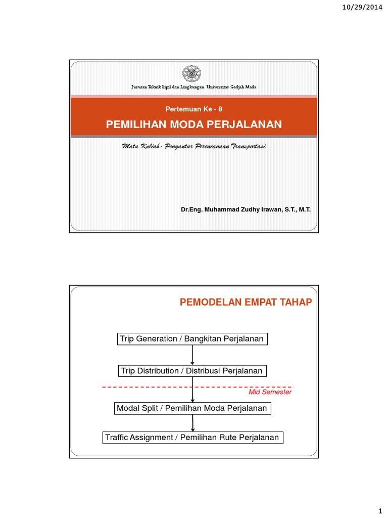 8 Pemilihan Moda | PDF