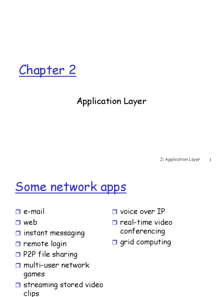 2: Application Layer 1 | PDF | Hypertext Transfer Protocol | Domain Name System