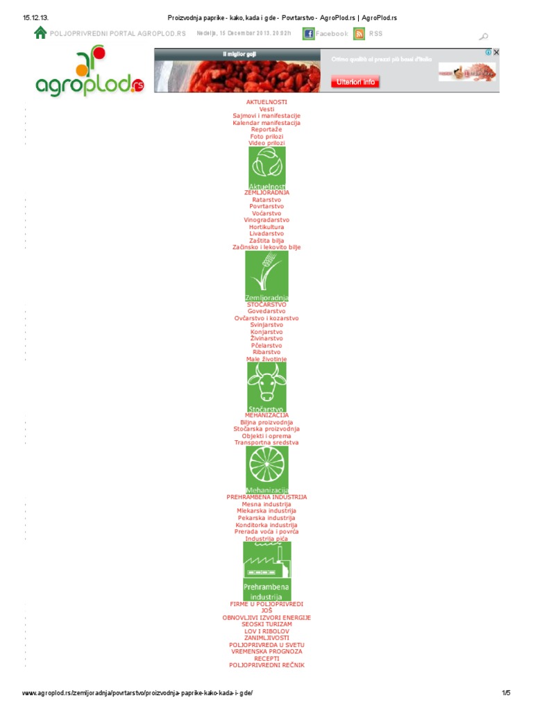 Proizvodnja Paprike Kako Kada I Gde Povrtarstvo AgroPlod Rs AgroPlod ...