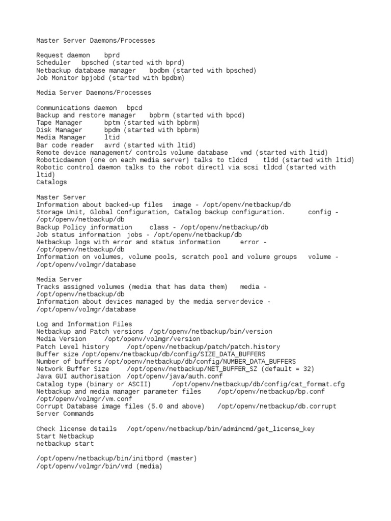 Netbackup Process | PDF | Port (Computer Networking) | Backup