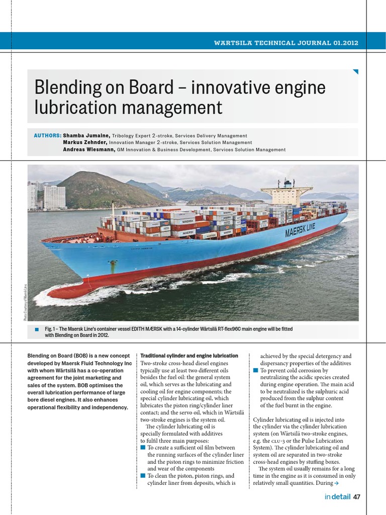Maersk Blending On Board (BOB) - OKHH | PDF | Cylinder (Engine) | Fuel Oil