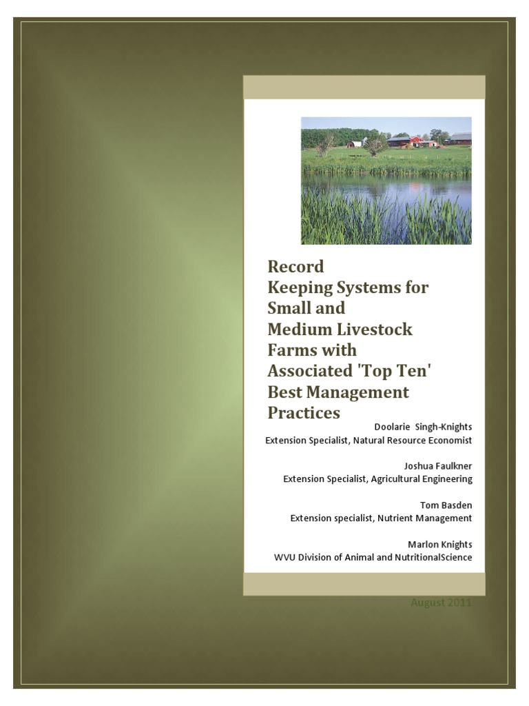 Record Keeping Systems For Small and Medium Livestock Farms With ...